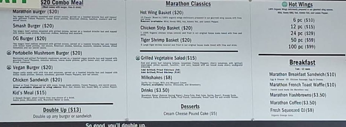 Marathon Burger Restaurant Menu – Fresh & Juicy Burgers on Melrose Ave ...